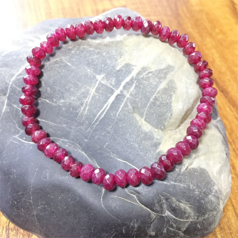 Faceted Red Ruby Bracelet Vintage Natural Stone – Jenny Jade